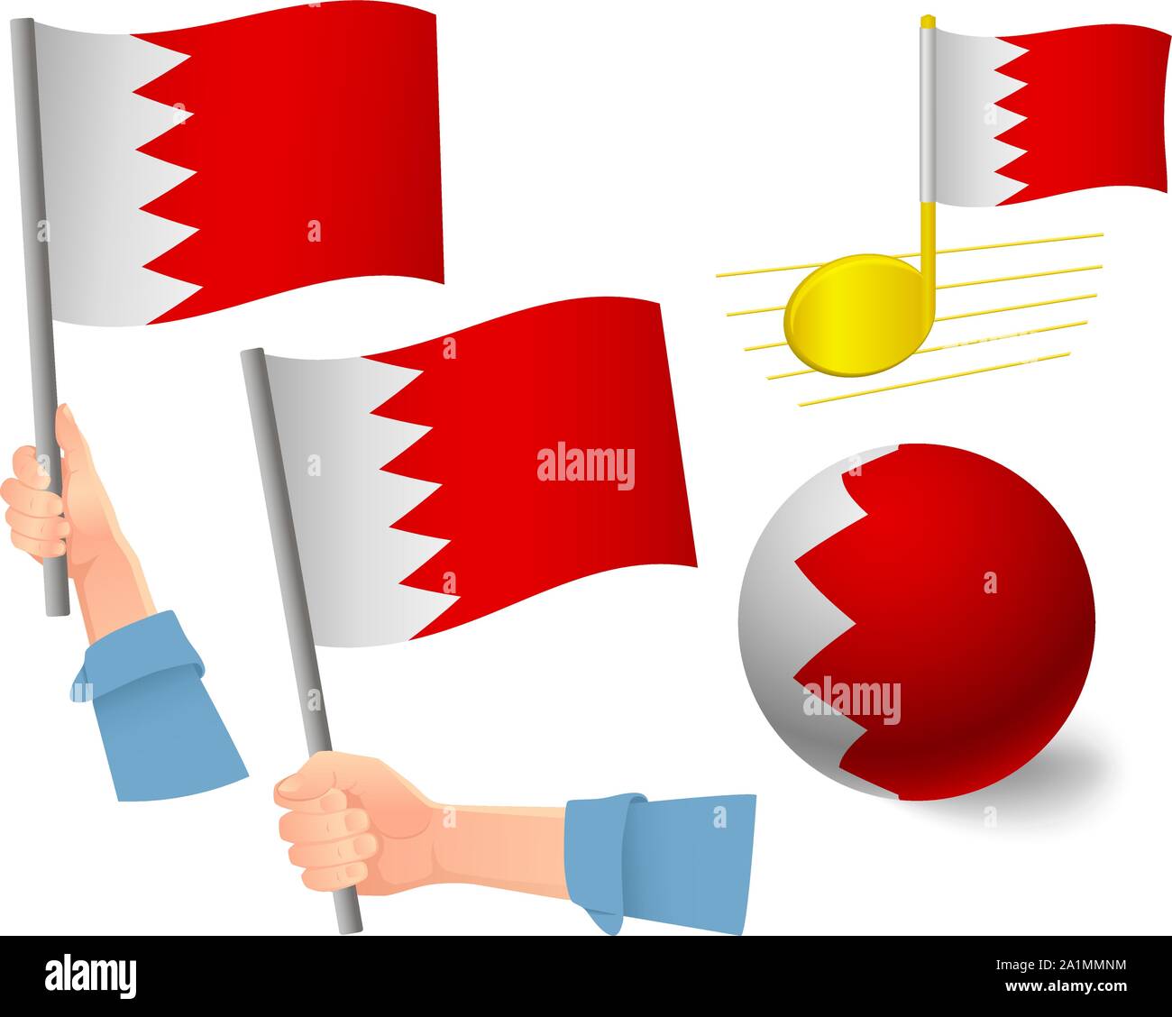Bahrain Fahne Symbol gesetzt. Flagge von Bahrain Vector Illustration ...