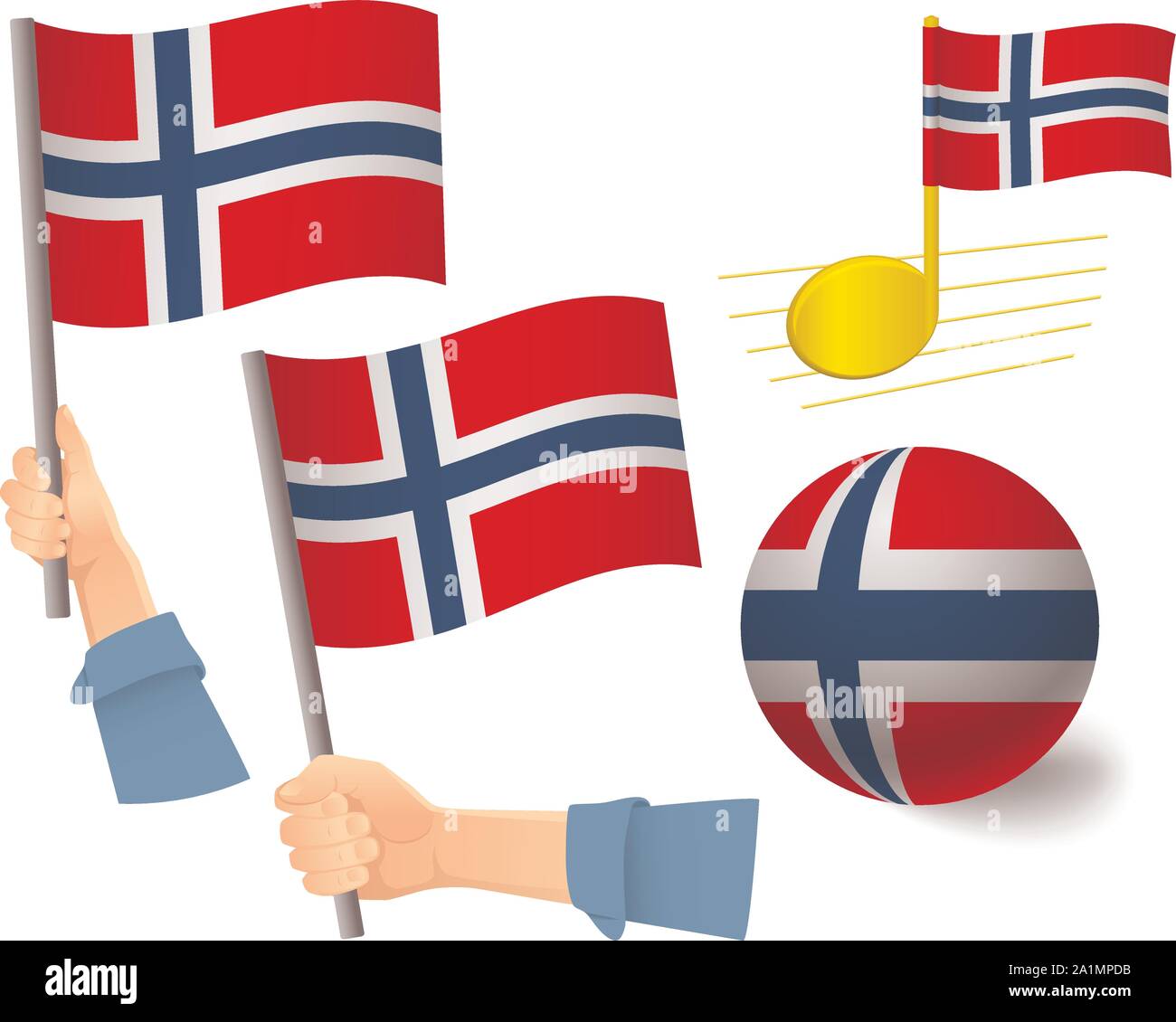 Norwegen flag Icon Set. Flagge Norwegen Vector Illustration Stock ...