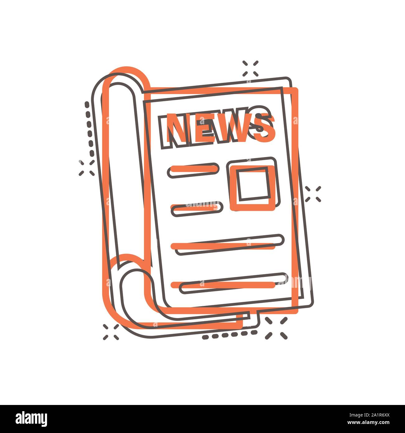 Zeitung Symbol im Comic-stil. News vector Cartoon Illustration auf ...