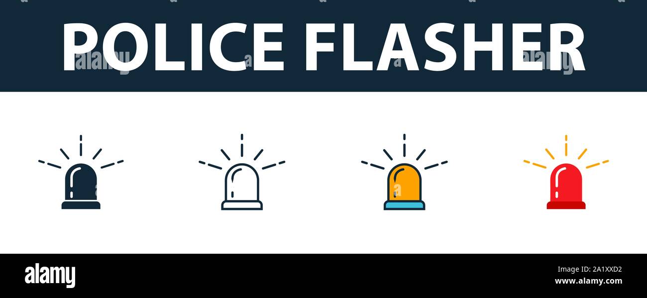 Polizei Blinker Icon Set. Premium Symbol in verschiedenen Stilen von ...