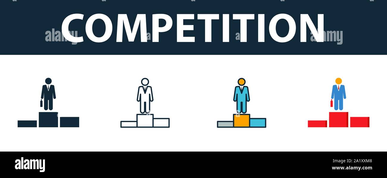 Wettbewerb Icon Set. Premium Symbol in verschiedenen Stilen von ...