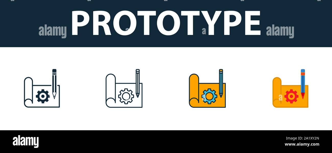 Prototyp Icon Set. Premium Symbol in verschiedenen Stilen von Autostart ...