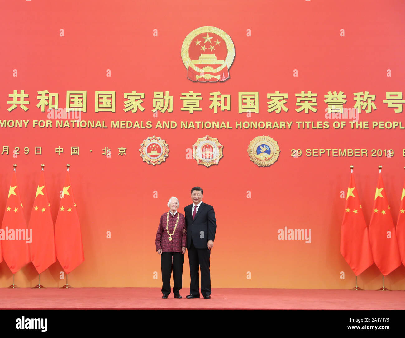Peking, China. 29 Sep, 2019. Der chinesische Präsident Xi Jinping, auch ...