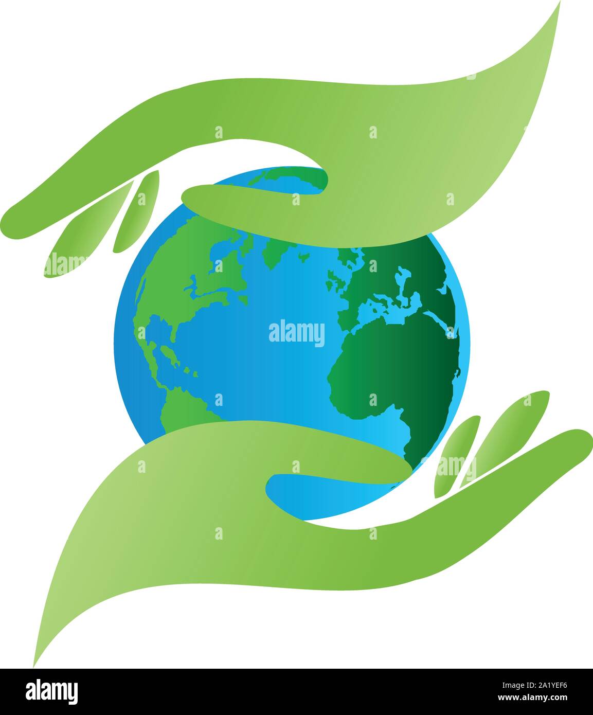 Zwei Hände und Erde, Erde, Erde, Erde, Erde, Logo, zwei Hände und globe ...