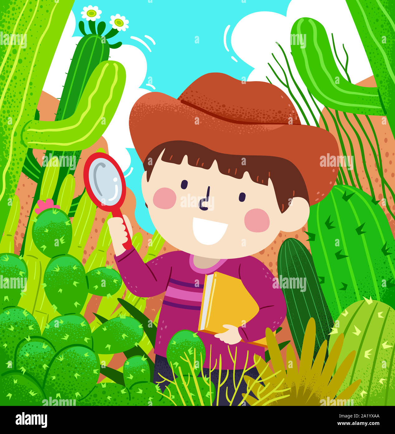 Kind betrachtet pflanzen mit lupe -Fotos und -Bildmaterial in hoher ...