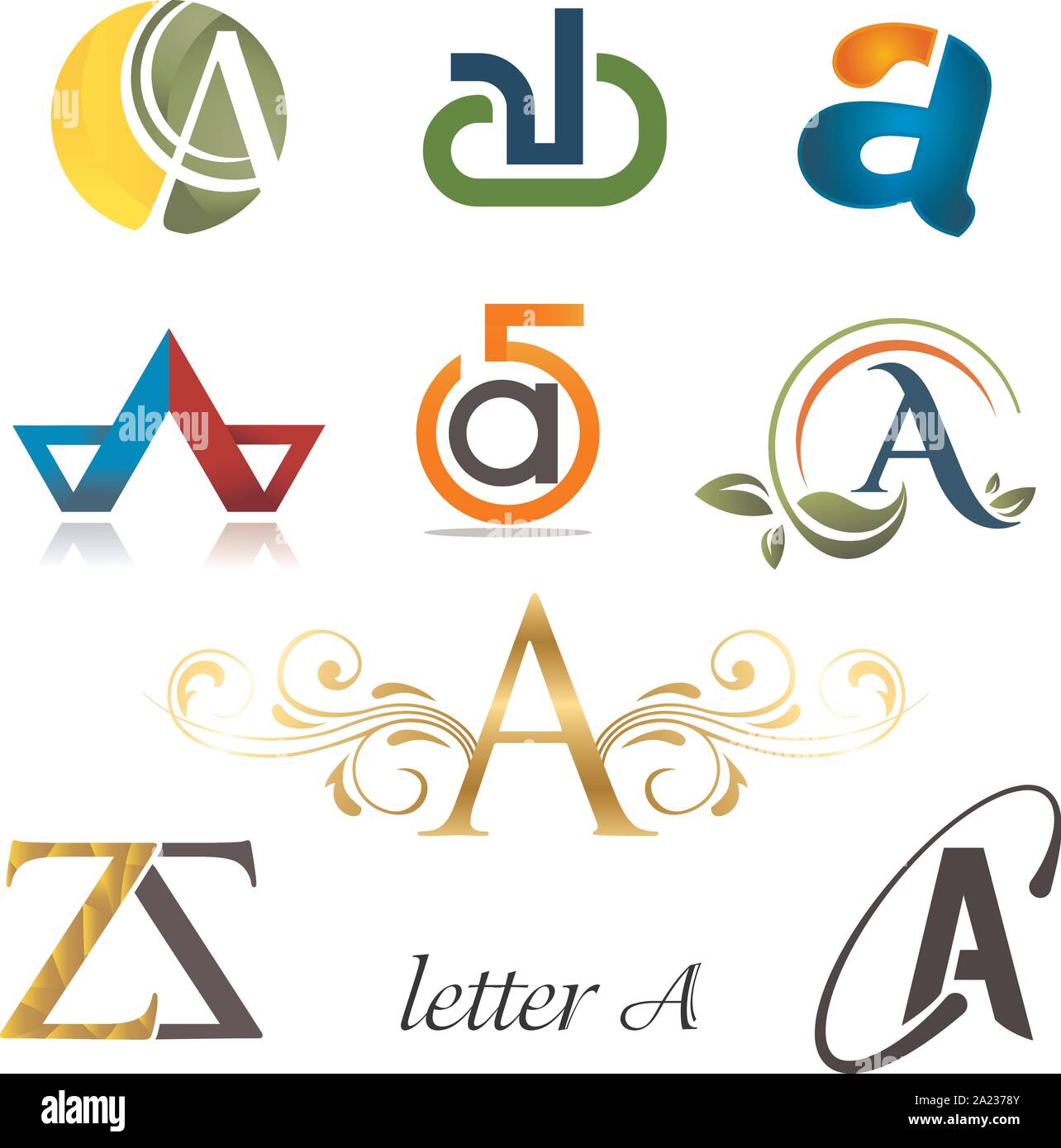 Satz von Buchstaben Logo Design template Elemente Sammlung von Vektor ...