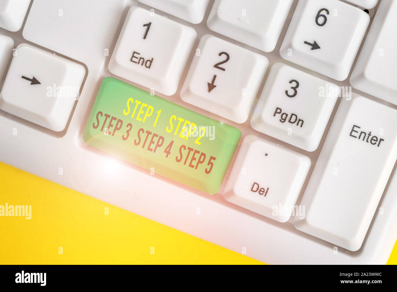 Konzeptionelle Handschrift zeigt Schritt 1, 2, 3, 4 und 5. Konzept ...