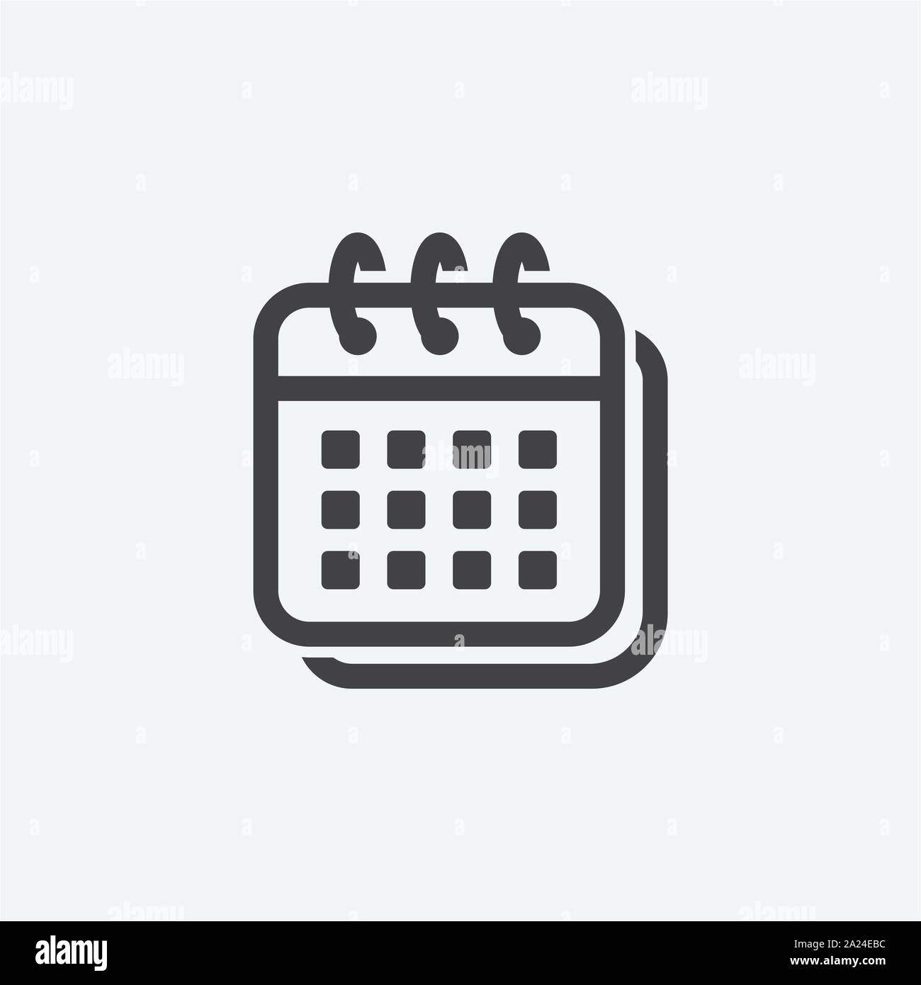 Symbol "Kalender" im trendigen Flat Style auf grauem Hintergrund ...
