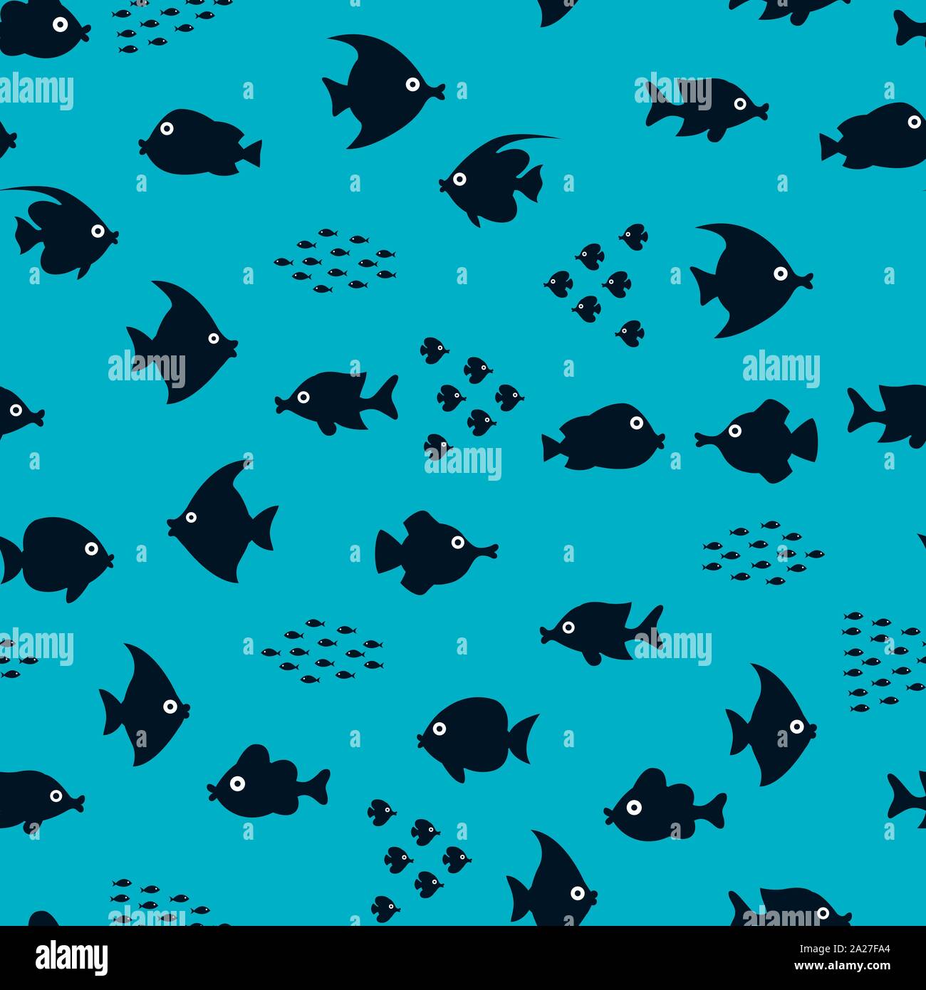 Cartoon Fisch Silhouette Muster Stock-Vektorgrafik - Alamy