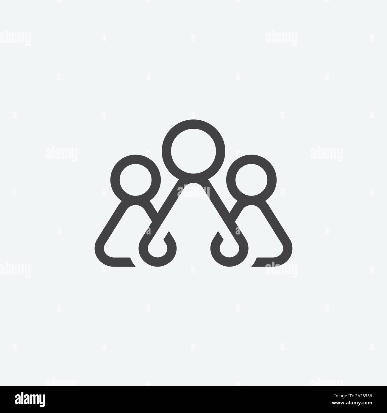 Menschen Symbol Lineare, team leader Symbol, team leader Symbol ...