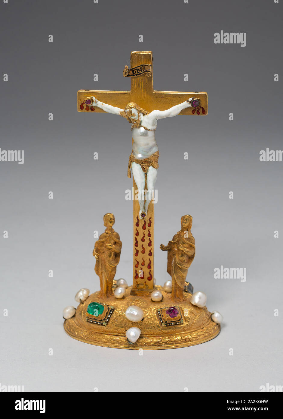 Christus am Kreuz mit der Jungfrau Maria und der heilige Johannes der Evangelist, 1575/1600 mit ...