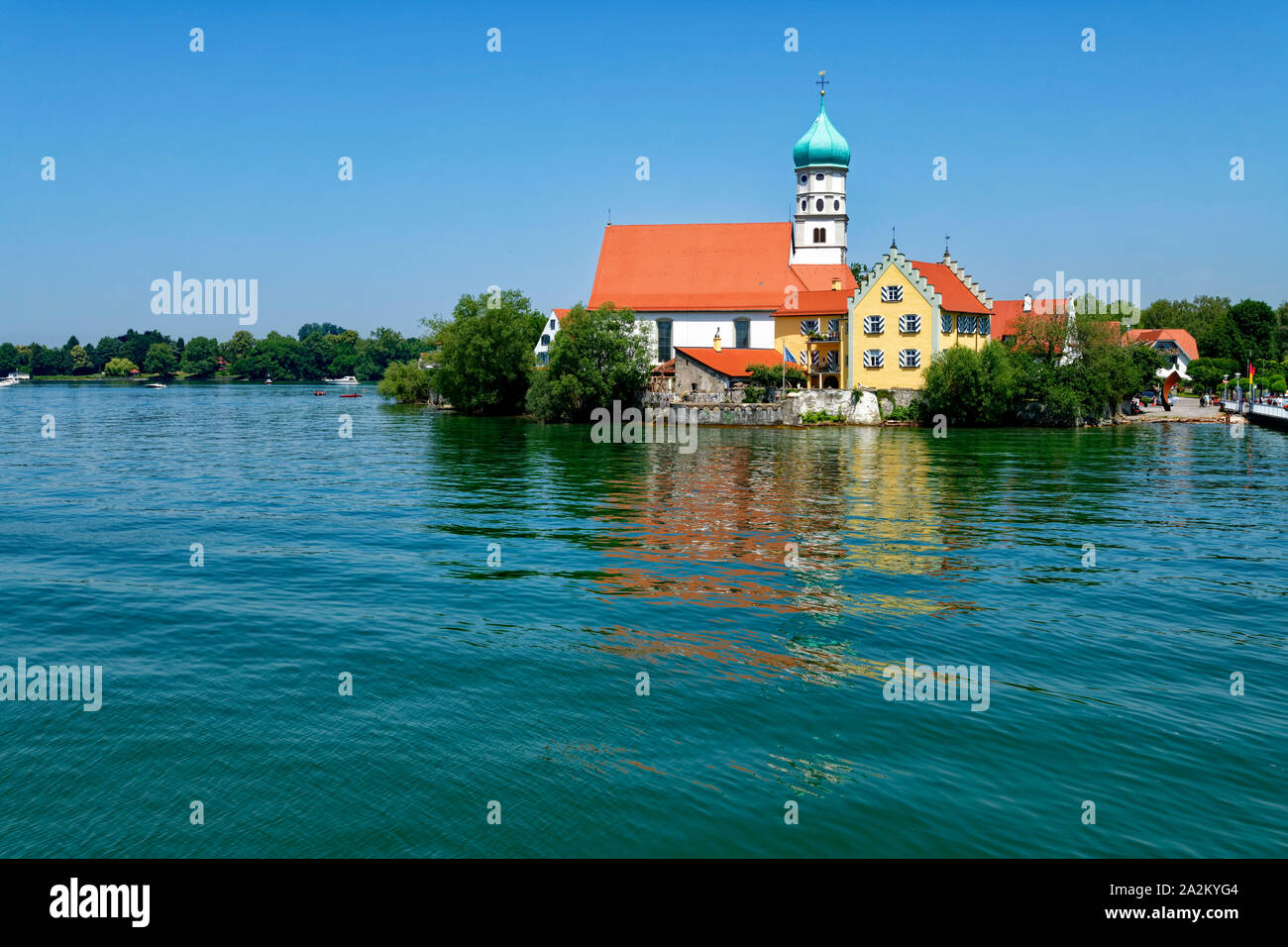 Wasserburg am Bodensee: Halbinsel mit Kirche St. Georg, Bezirk Lindau ...