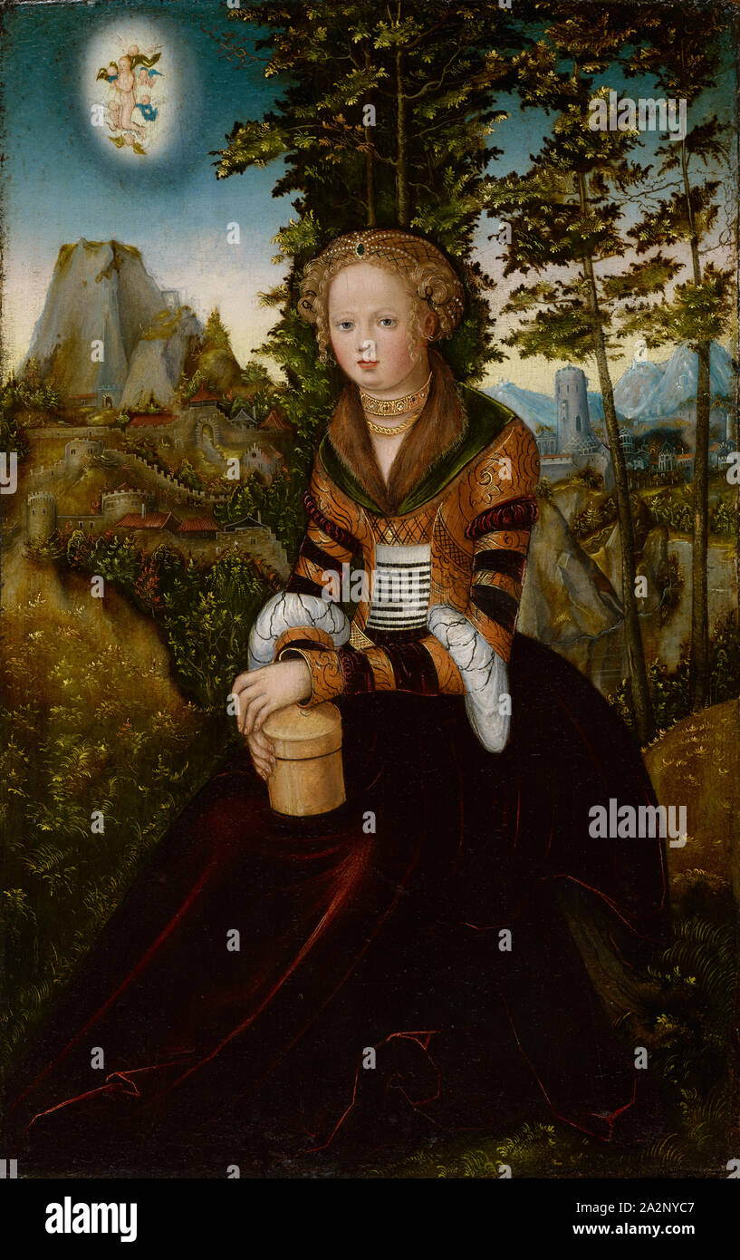 Der hl., Maria Magdalena, Holz, 41 x 26 cm, unmarkierte, Lucas Cranach ...