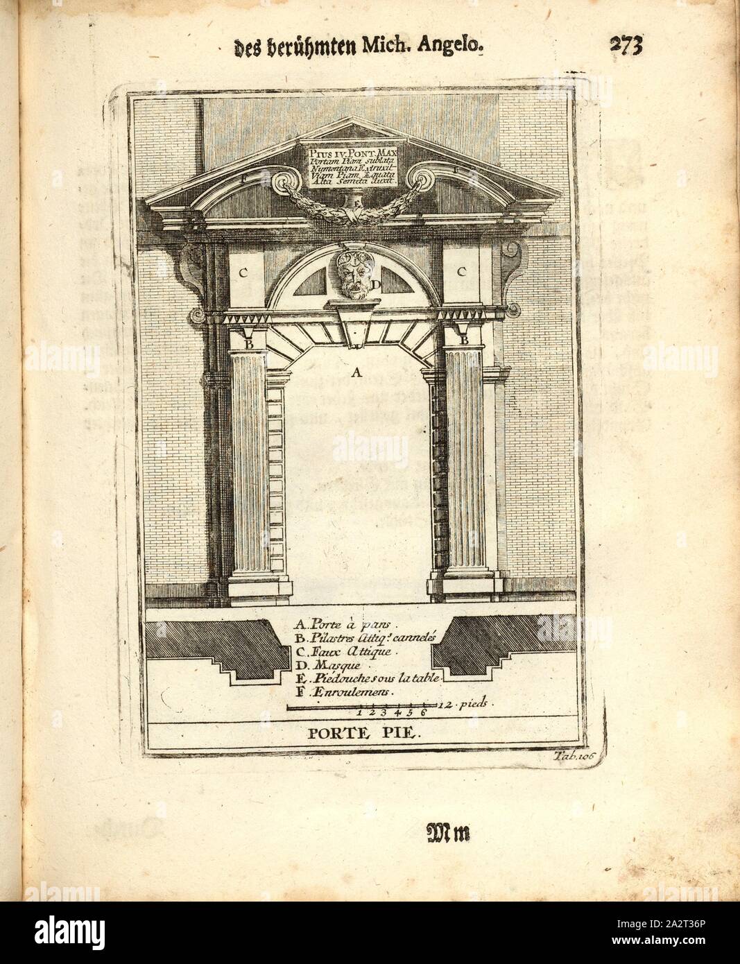 Porte pie, Porta Pia in Rom, Tab. 106, S. 273, Augustin-Charles d ...