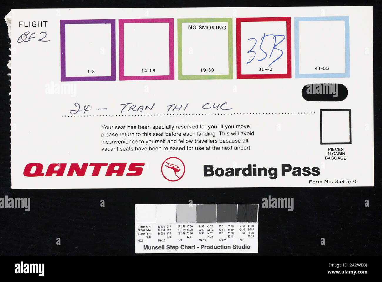 Qantas bordkarte -Fotos und -Bildmaterial in hoher Auflösung – Alamy