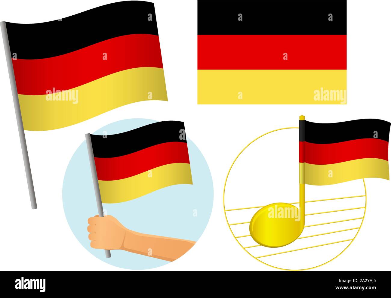 Deutschland Fahne Symbol gesetzt. Nationalflagge von Deutschland Vector ...