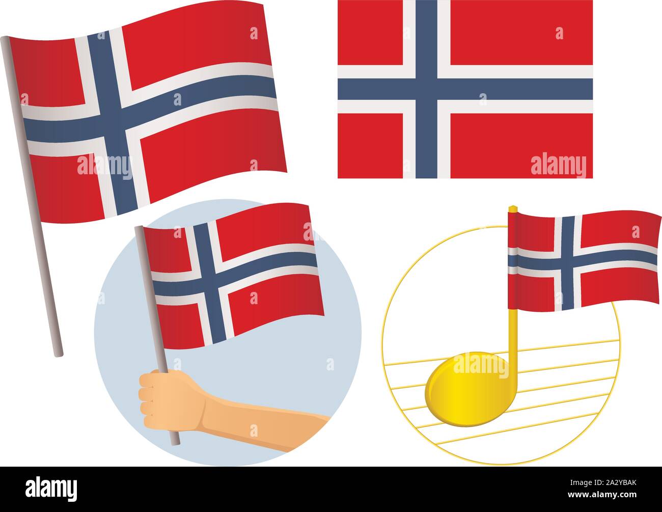 Norwegen flag Icon Set. Flagge Norwegen Vector Illustration Stock ...