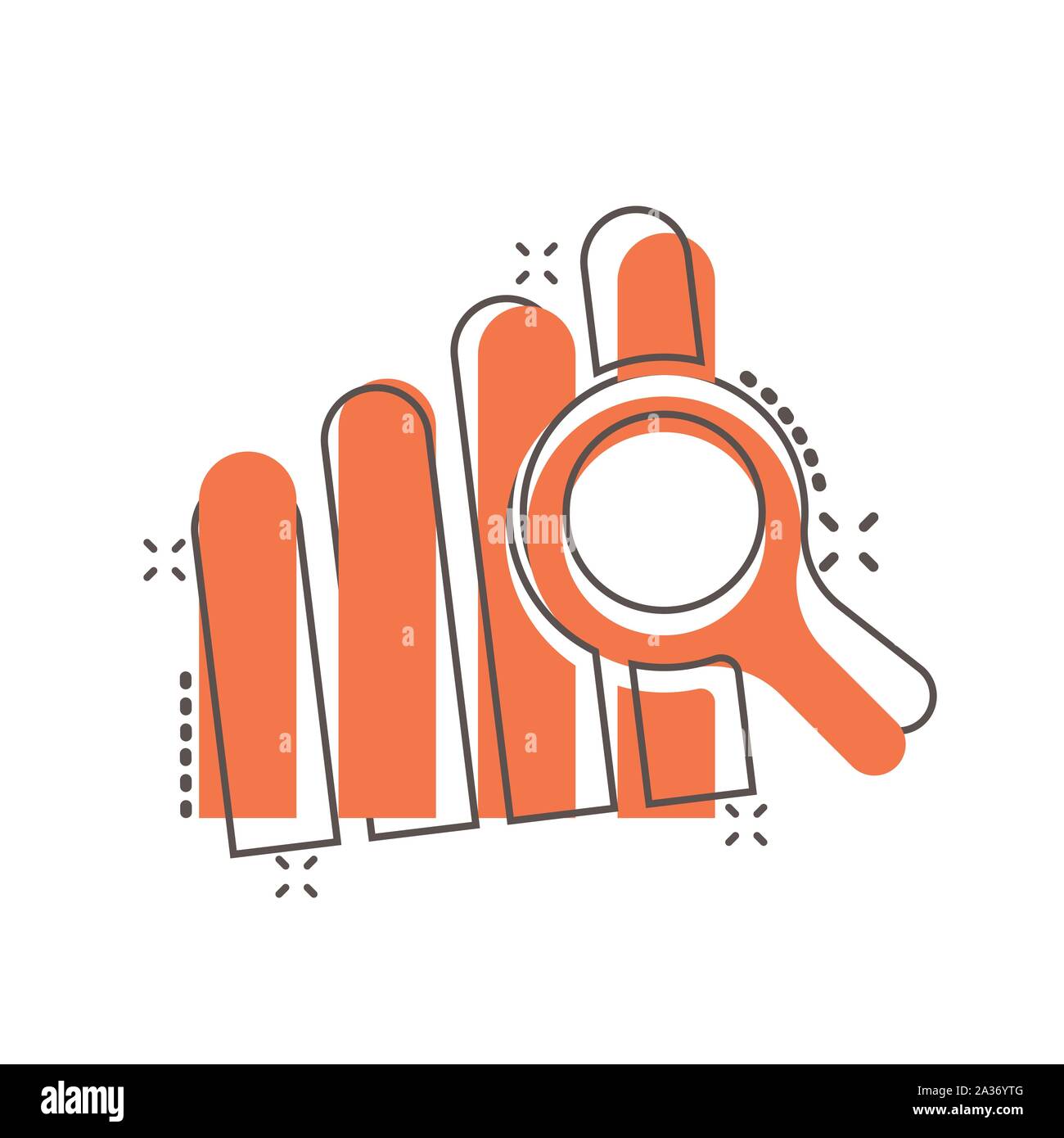 Vektor cartoon Finanzielle Prognose Symbol im Comic-stil. Analytics ...