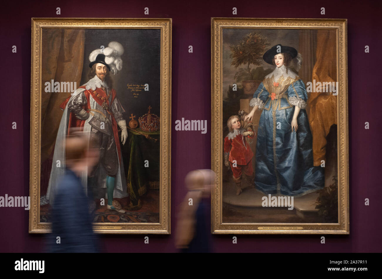 Ölgemälde "Porträt von König Charles I' von Daniel Mytens und "Königin ...