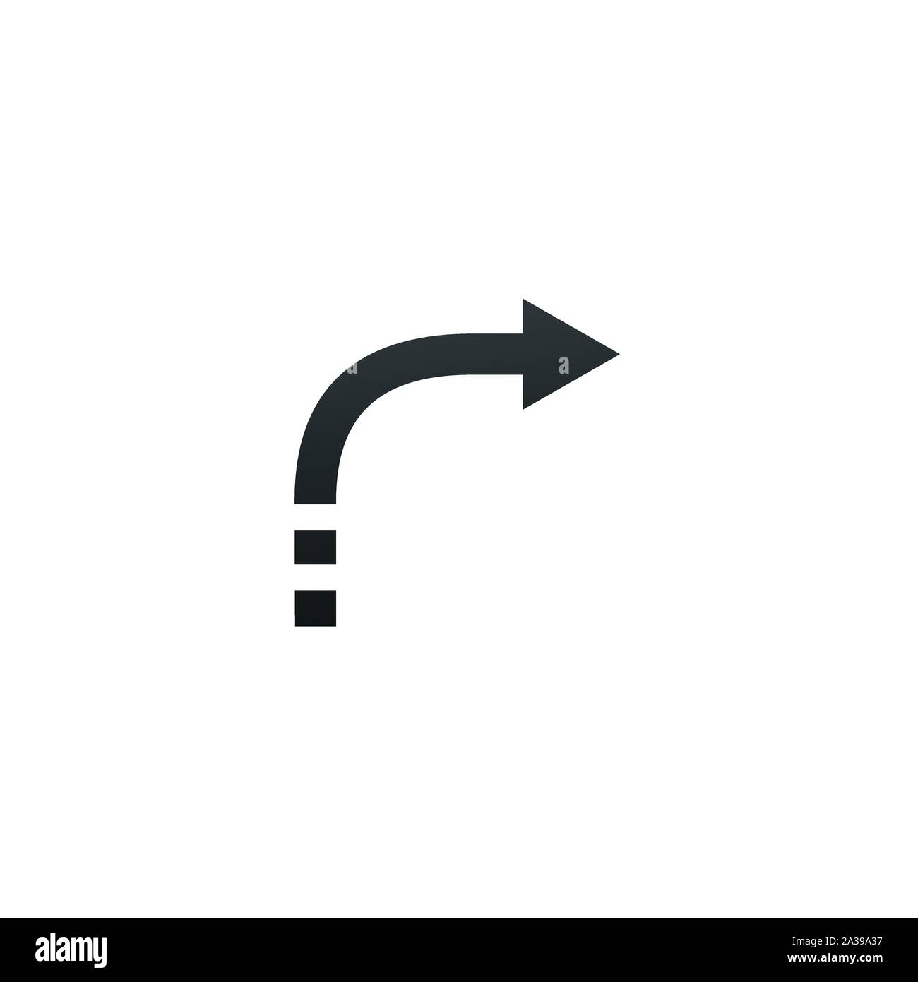 Pfeil Drehwinkel Symbol nach rechts. Flat Style Design. Vector ...