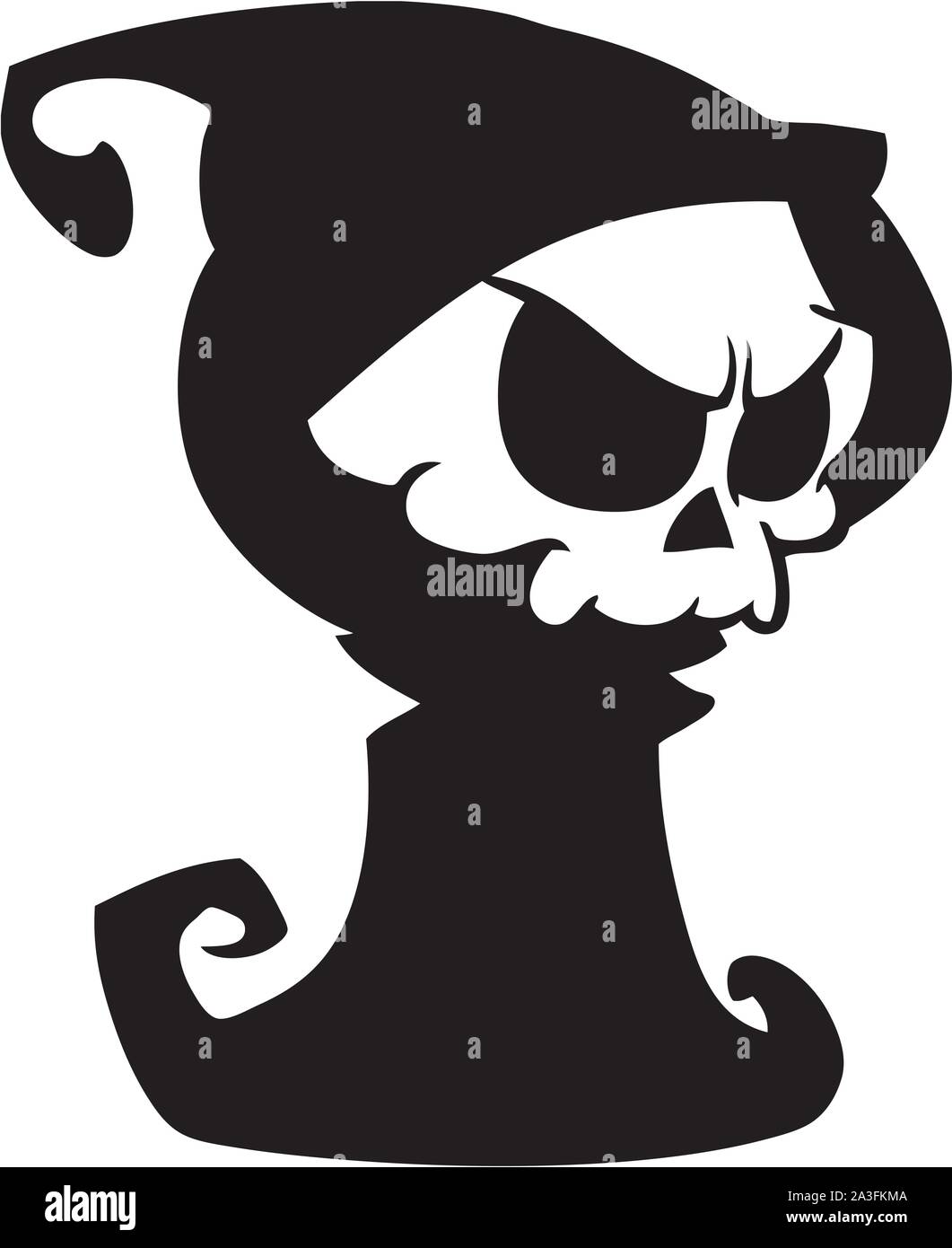 Cartoon Sensenmann mit Sense auf einem weißen Hintergrund. Halloween ...