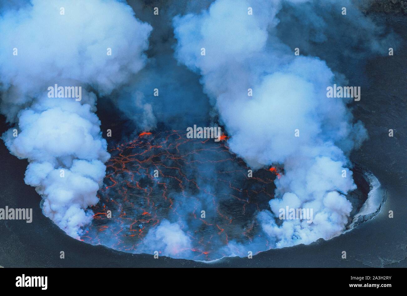 Kongo, Nord-kivu, Vulkan Nyiragongo, Ausbruch des Vulkans Nyiragongo ...