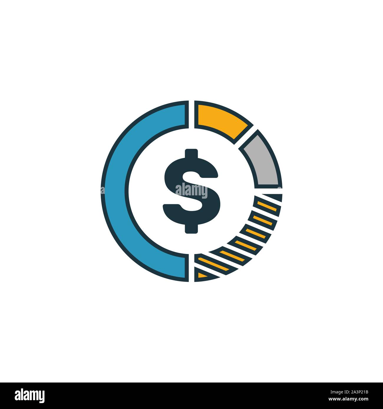 Wirtschaft Symbol. Umrisse gefüllt kreative Anklicken von Business ...