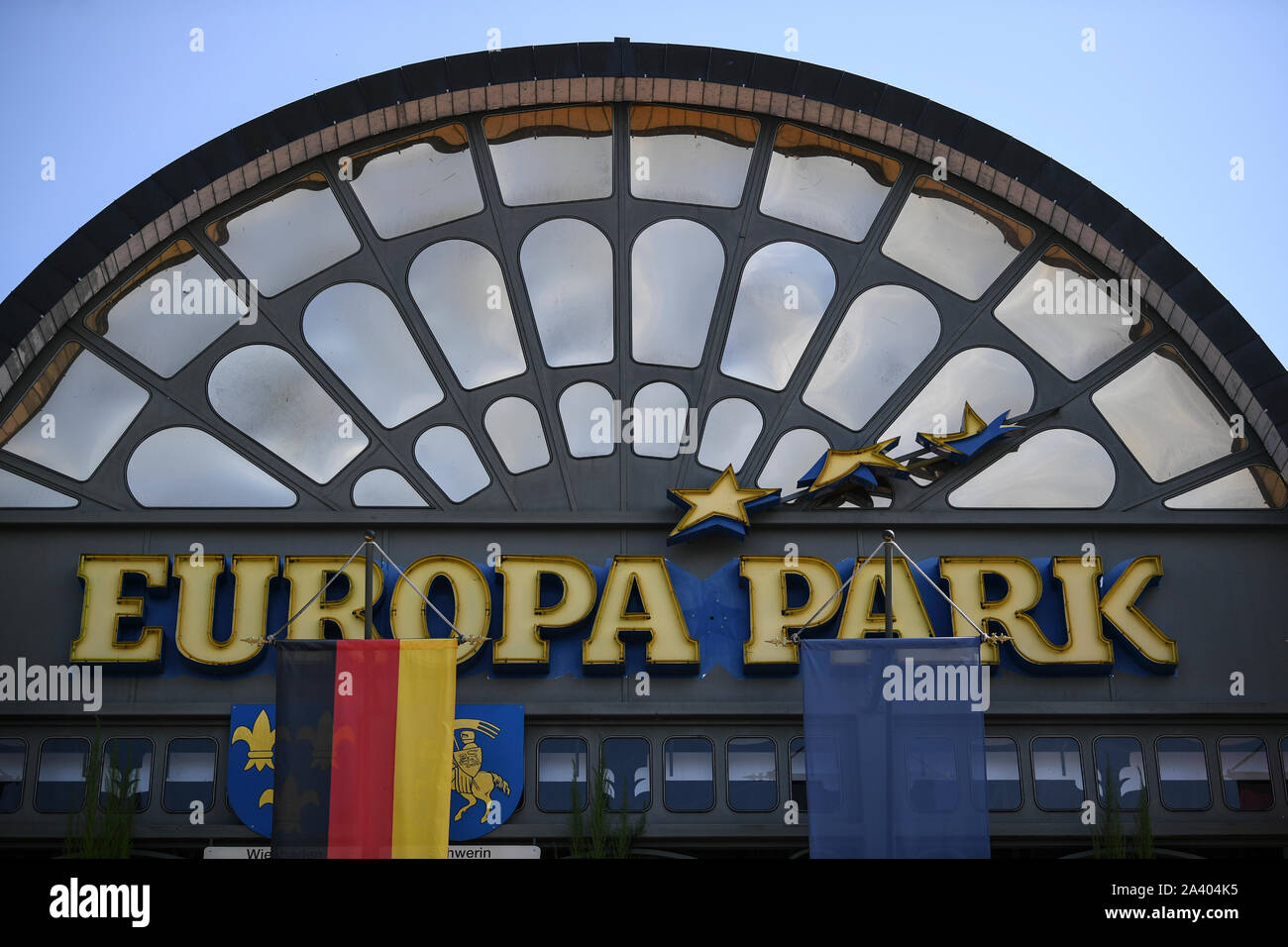 Rust, Deutschland. 27 Aug, 2019. Die außenaufnahme im Eingangsbereich ...