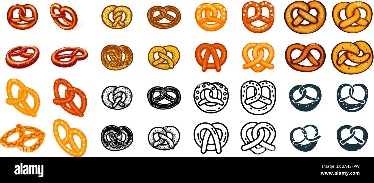 Brezel Symbole gesetzt. Andere Brezel Vector Icons für Web Design Stock ...
