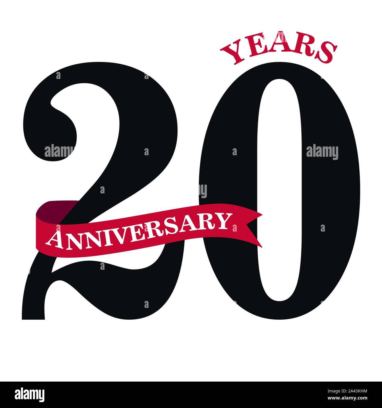 Goldene Zahl 20 Jahre Jubiläumsfeier auf weißem Kreis Papier Banner mit ...