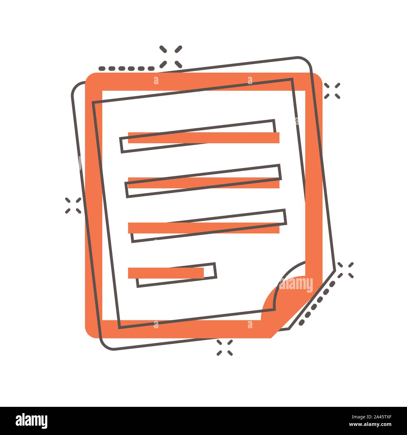 Dokument beachten Sie das Symbol im Comic-stil. Blatt Papier vektor ...