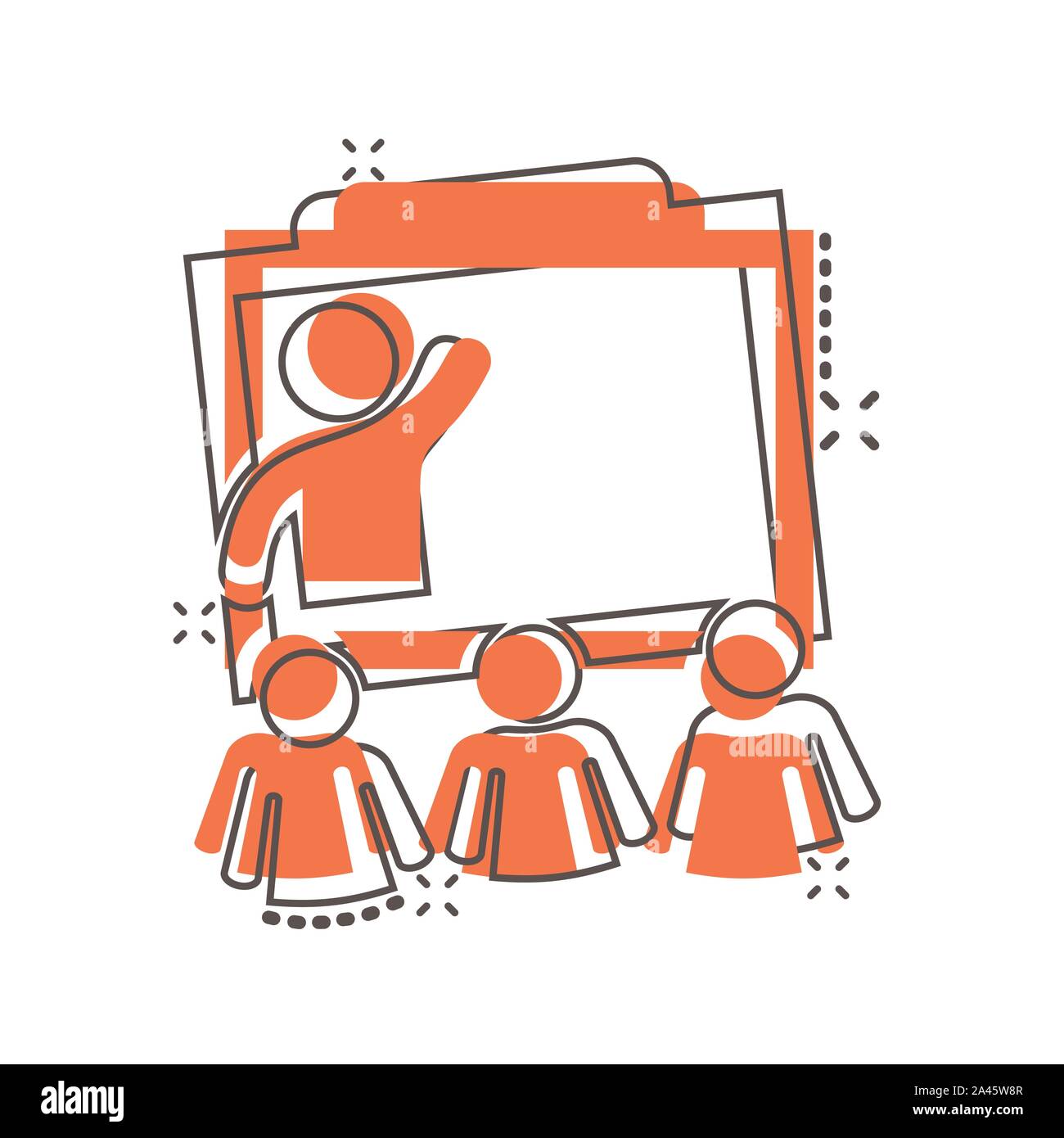 Ausbildung Ausbildung Symbols in Comic Stil. Menschen seminar Vektor ...