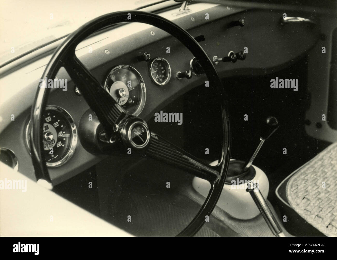 Alte Opel Auto Lenkrad und Armaturenbrett, 1950er Jahre Stockfotografie ...