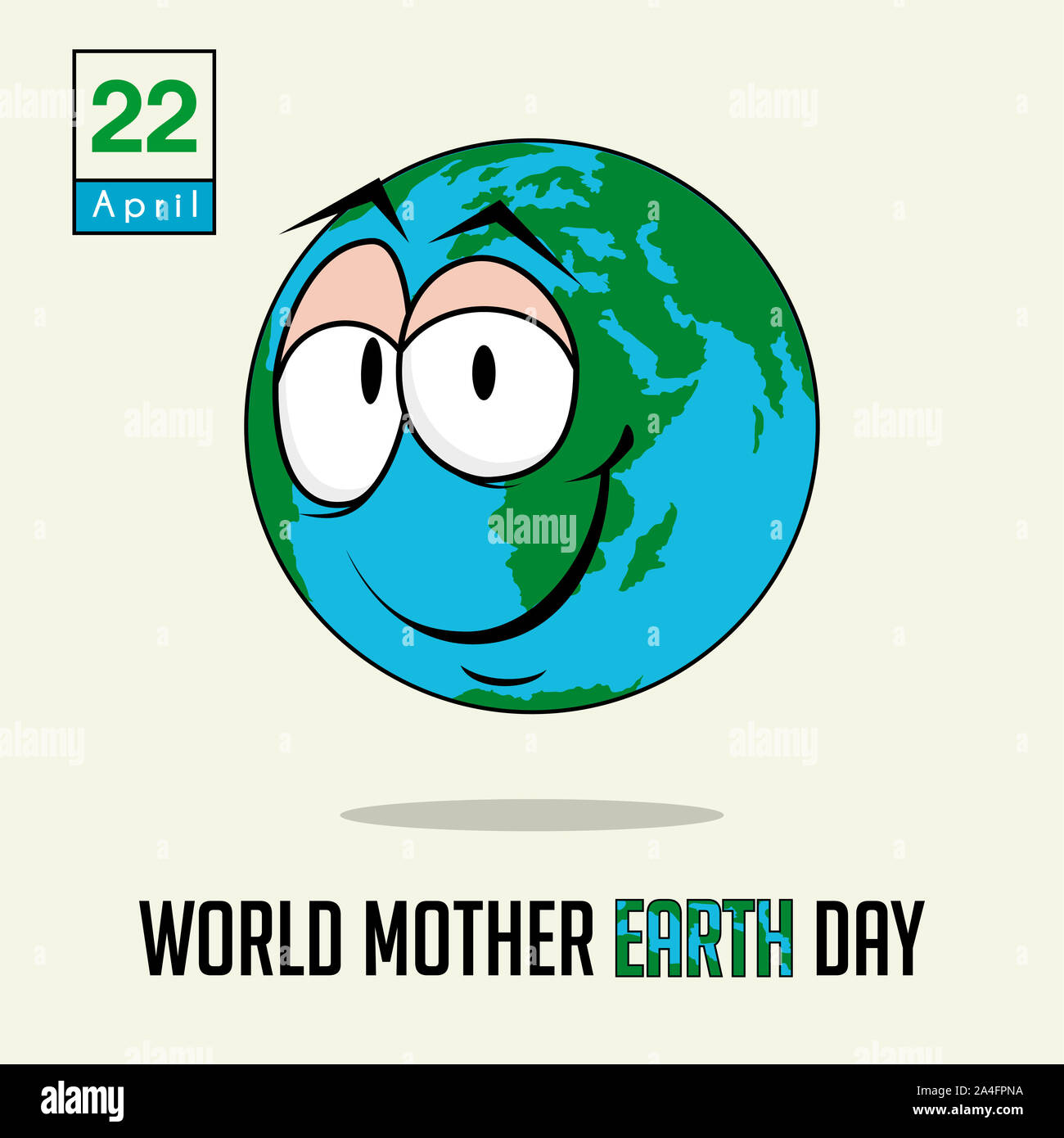 Mutter Erde Tag mit Lächeln Erde Vektor cartoon Design Stockfotografie ...