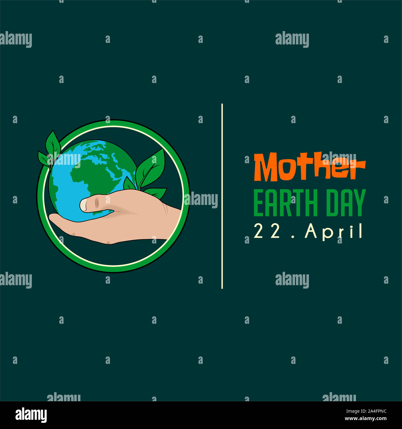 Mutter Erde Tag mit Hand die Weltkugel vektor Cartoon Stockfotografie ...