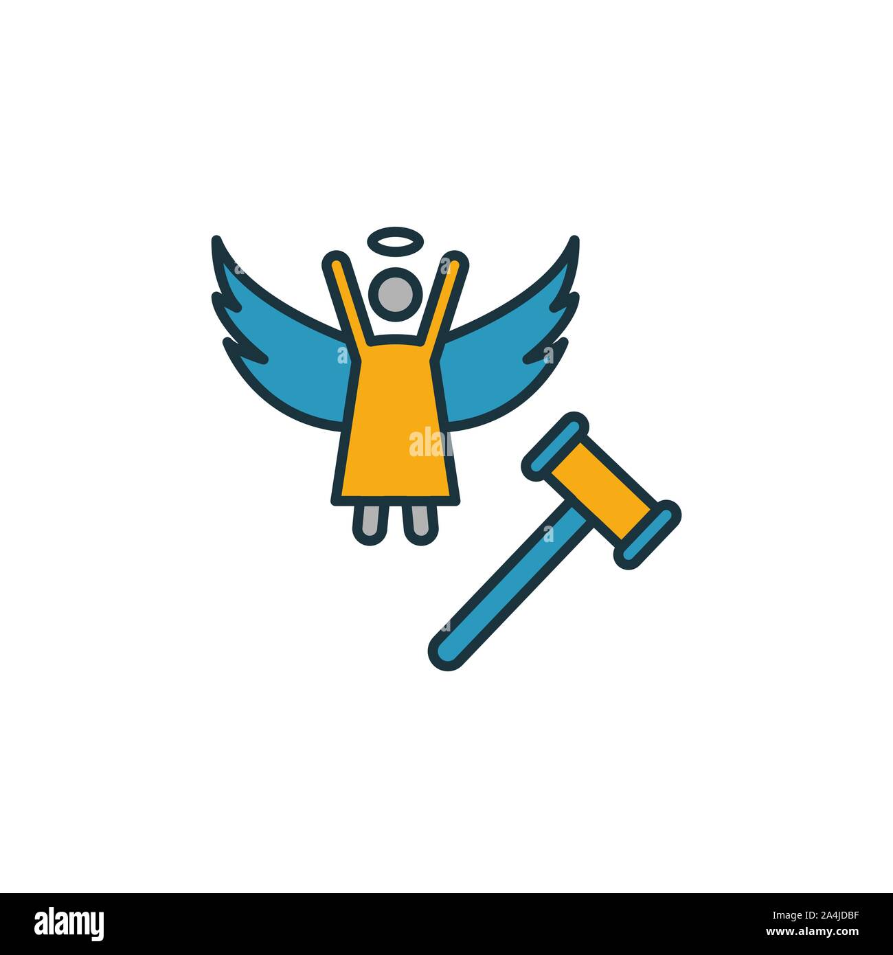 Frieden und Gerechtigkeit Symbol gesetzt. Vier Elemente in ...