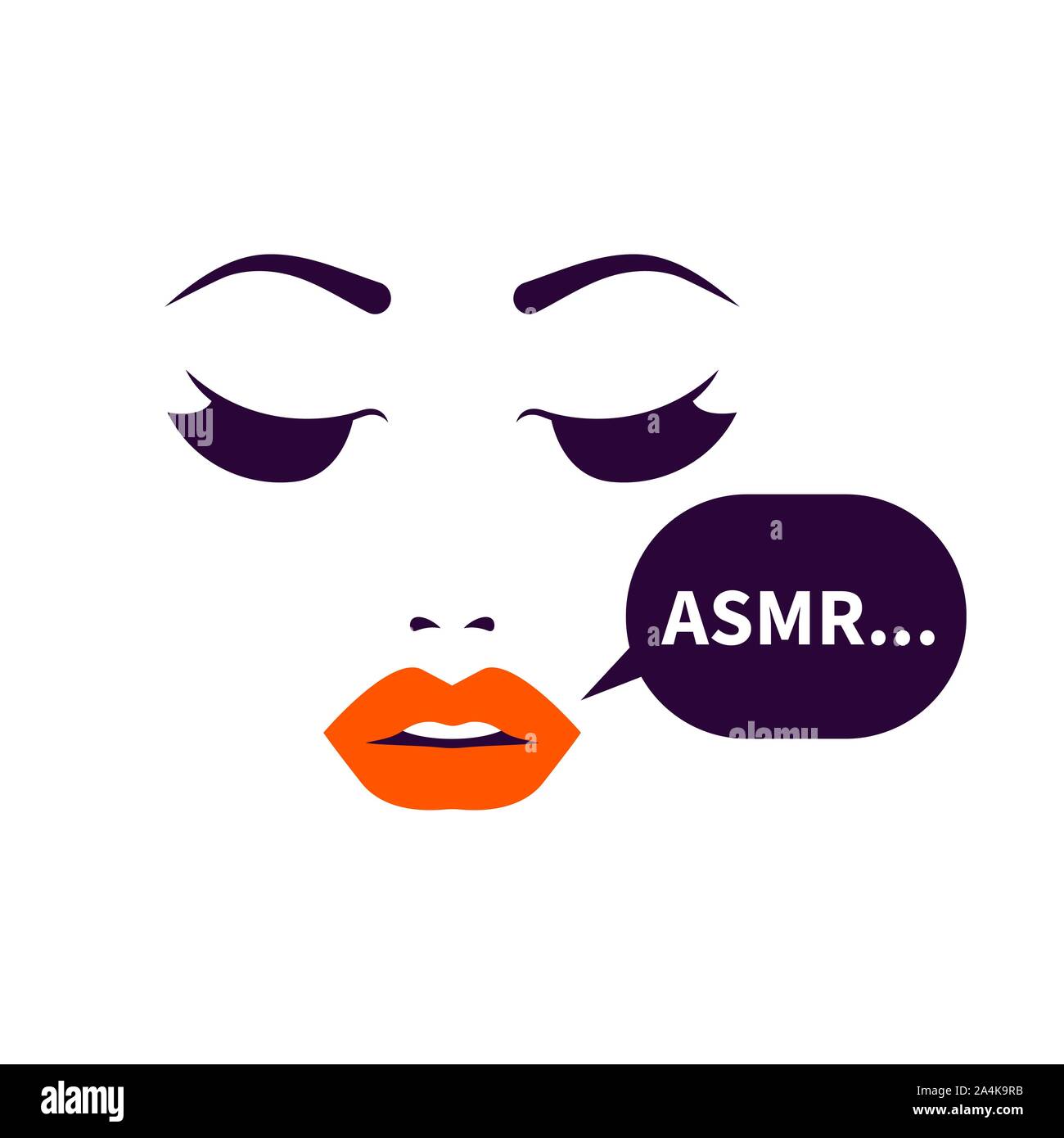 ASMR Symbol, schöne Lippen und Flüstern. Vector Illustration Stock ...