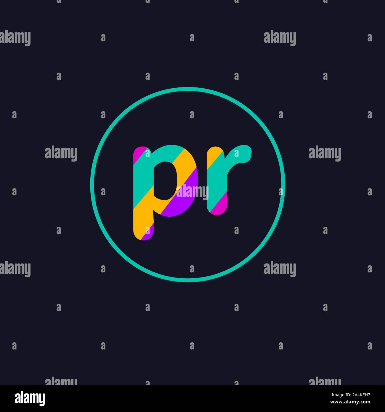 PR-Logo, Öffentlichkeitsarbeit Symbol. Werbeagentur unterzeichnen ...