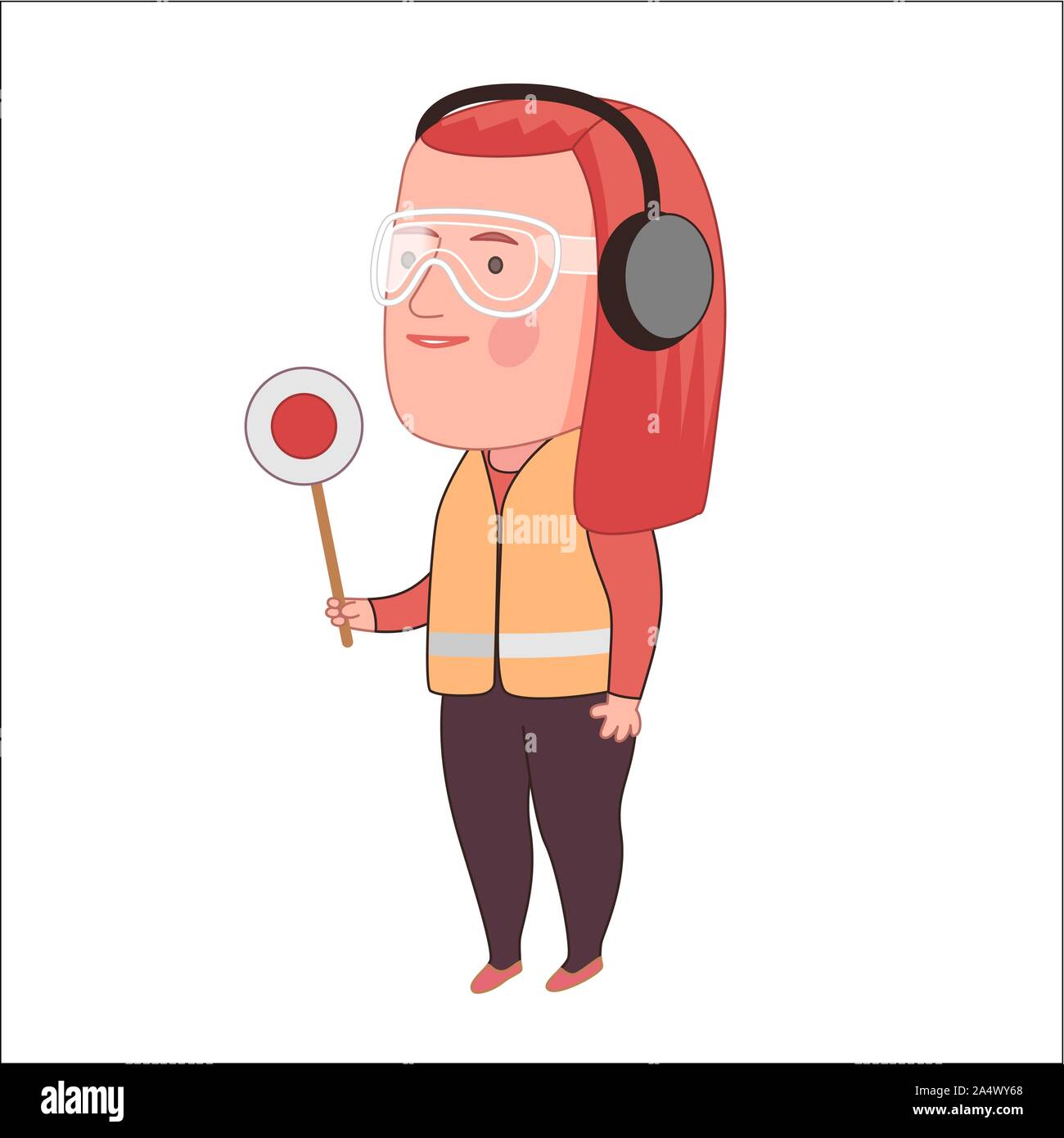 Personal am Boden, cartoon Vector Illustration, eine rothaarige Frau ...