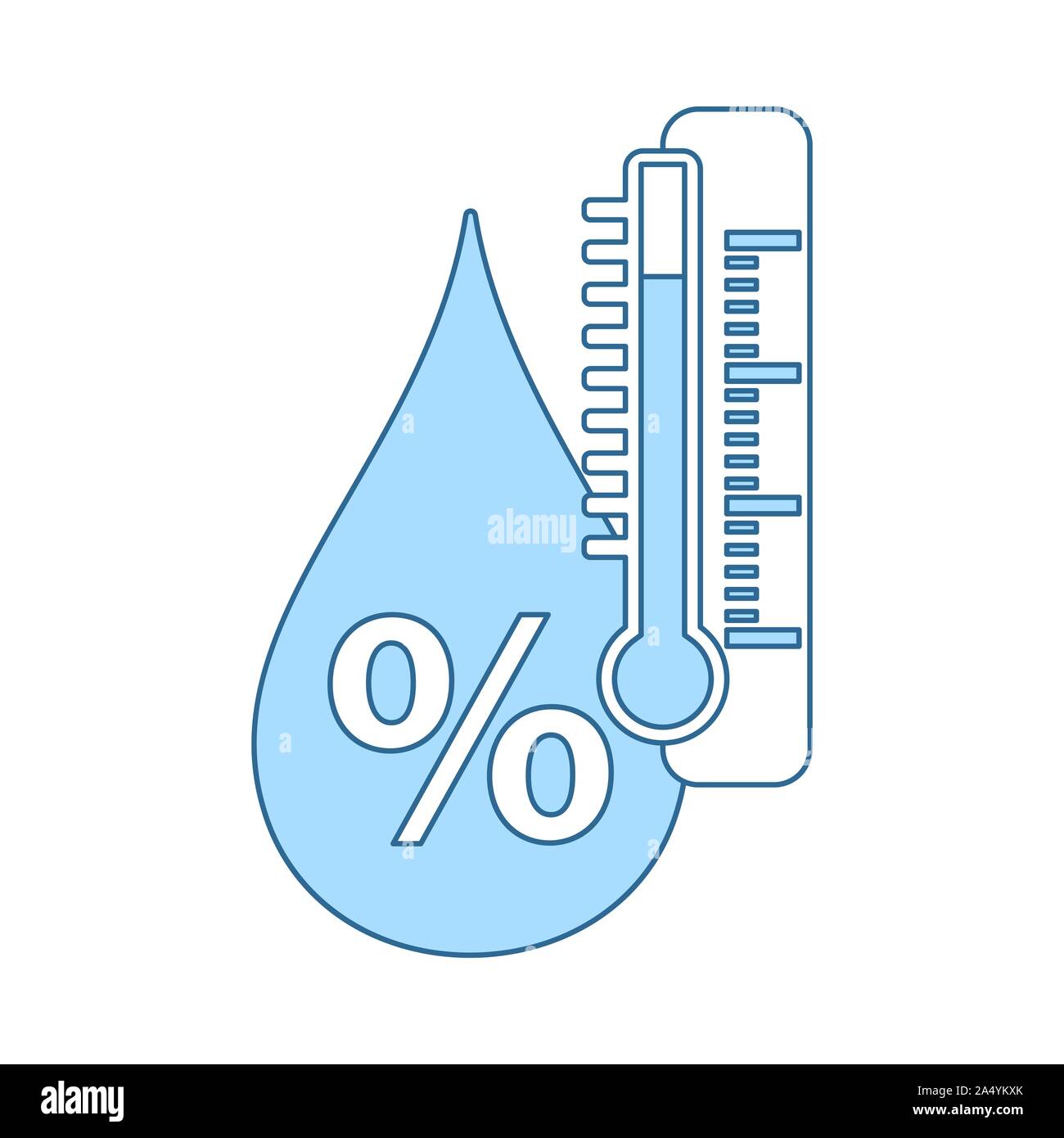 Luftfeuchtigkeit Symbol. Dünne Linie mit blauer Füllung Design. Vector ...
