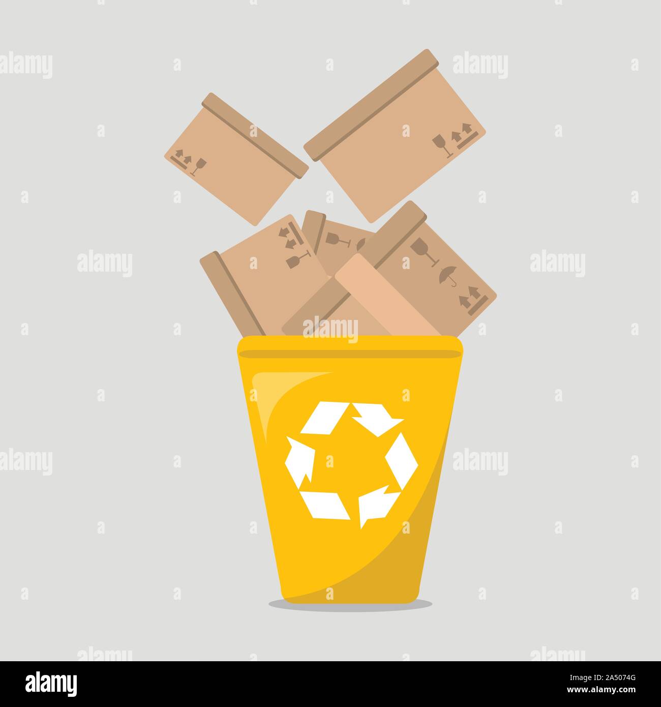 Papier Müll in den Papierkorb Symbol Vektor illustration Stock ...