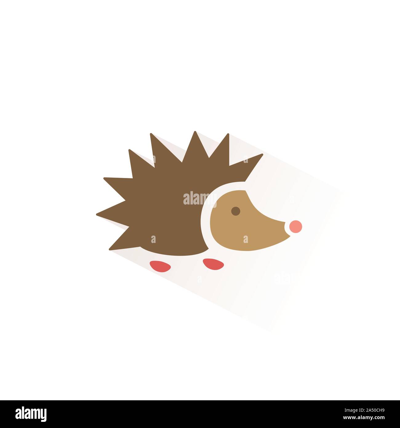 Igel Farbe Symbol mit Schatten. Flache Vector Illustration Stock ...