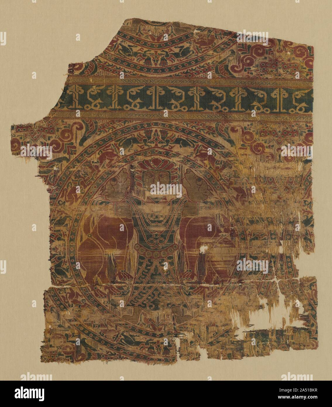 Lampas mit Lion strangler, aus einer dalmatik von Saint Bernard Calvo ...