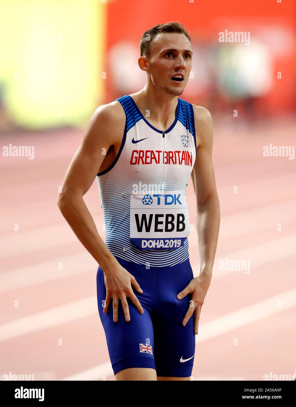Großbritanniens Jamie Webb, nachdem er in der Männer 800 m Vorläufe bei ...