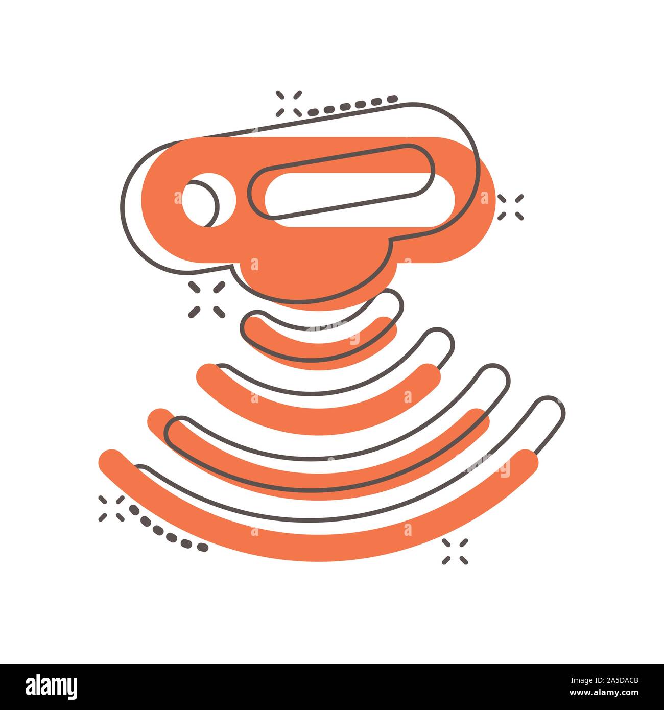 Motion Sensor Symbol im Comic-stil. Wellen vektor Cartoon Illustration ...