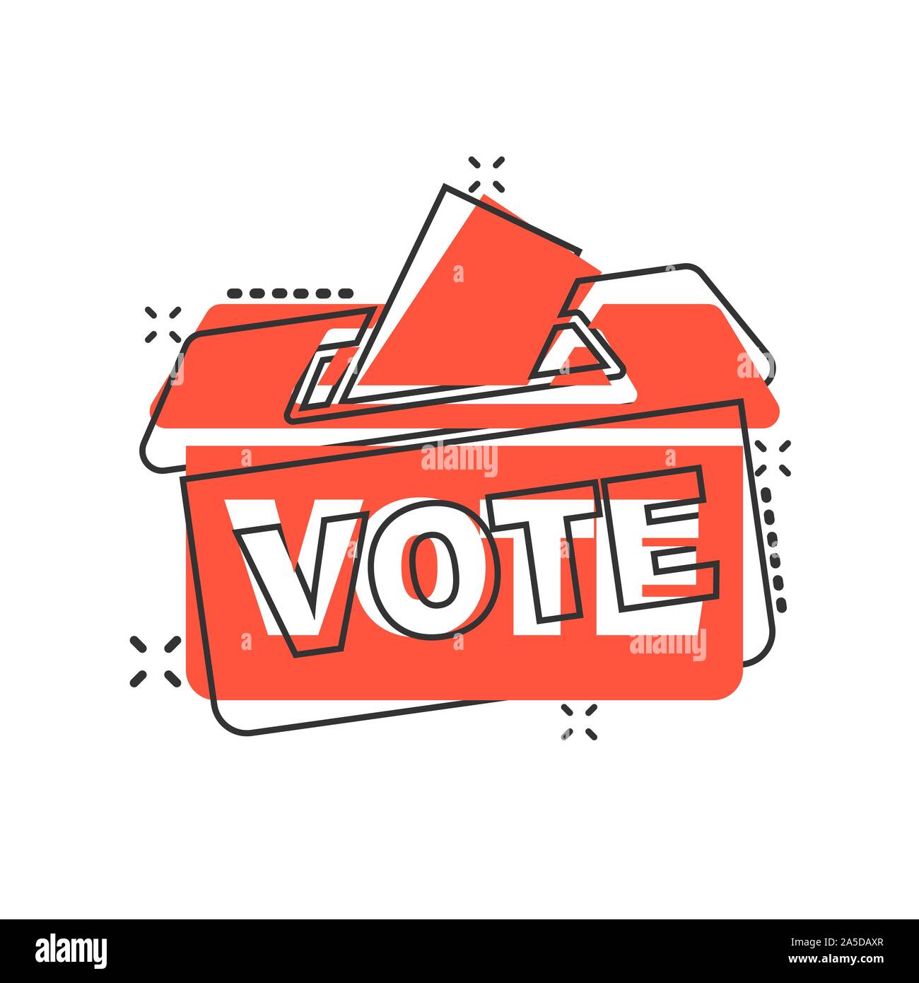 Wahl Wähler, Symbol im Comic-stil. Wahlgang Vorschlag vektor Cartoon ...