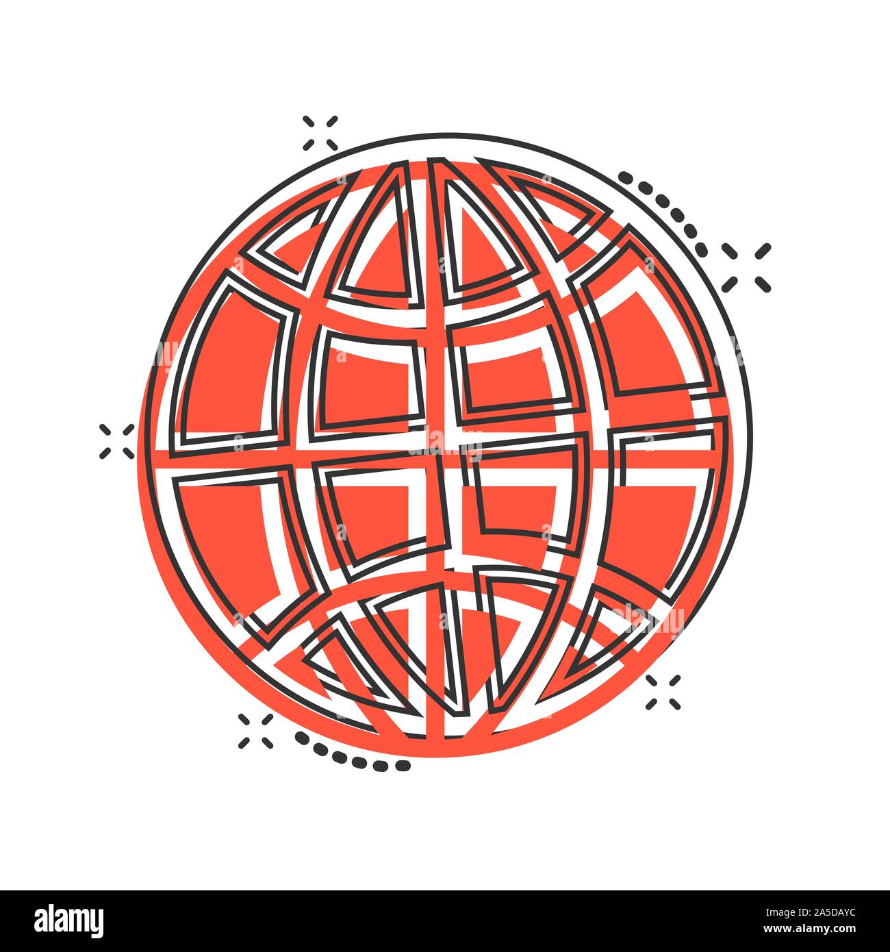 Erde - Planet Symbol im Comic-stil. Globus geographischen Vektor ...