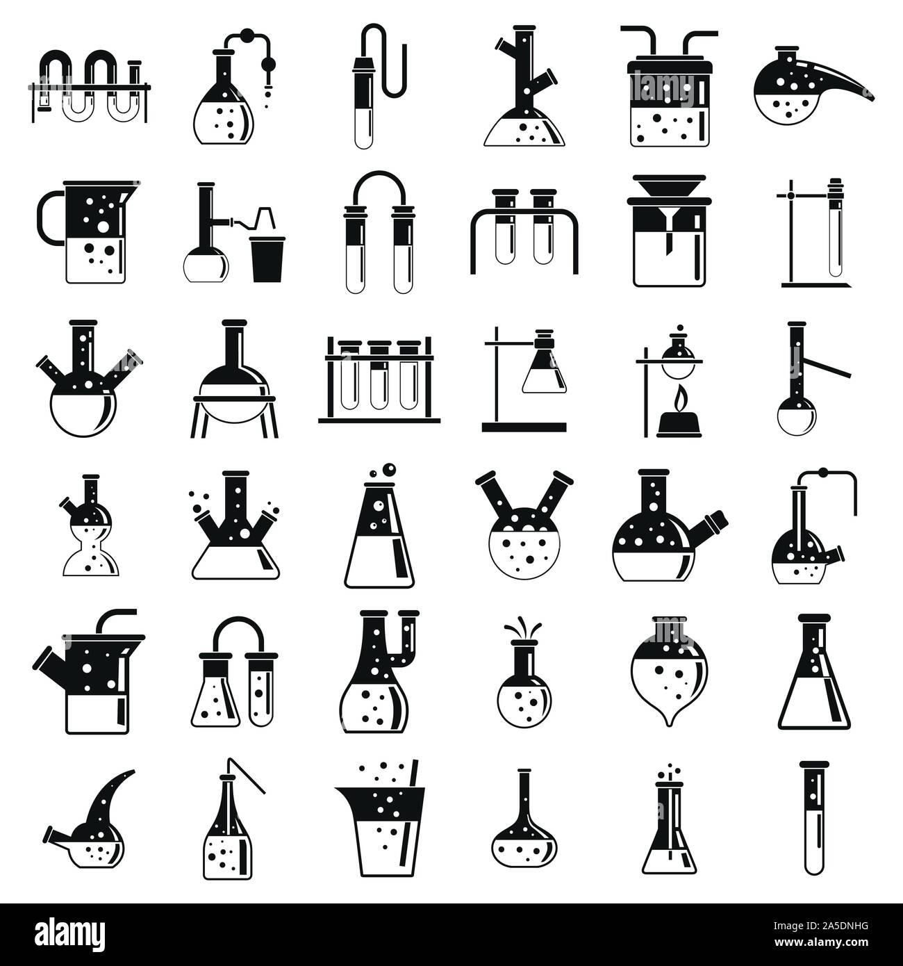 Moderne chemische Labor experiment Symbole gesetzt. Einfache moderne ...