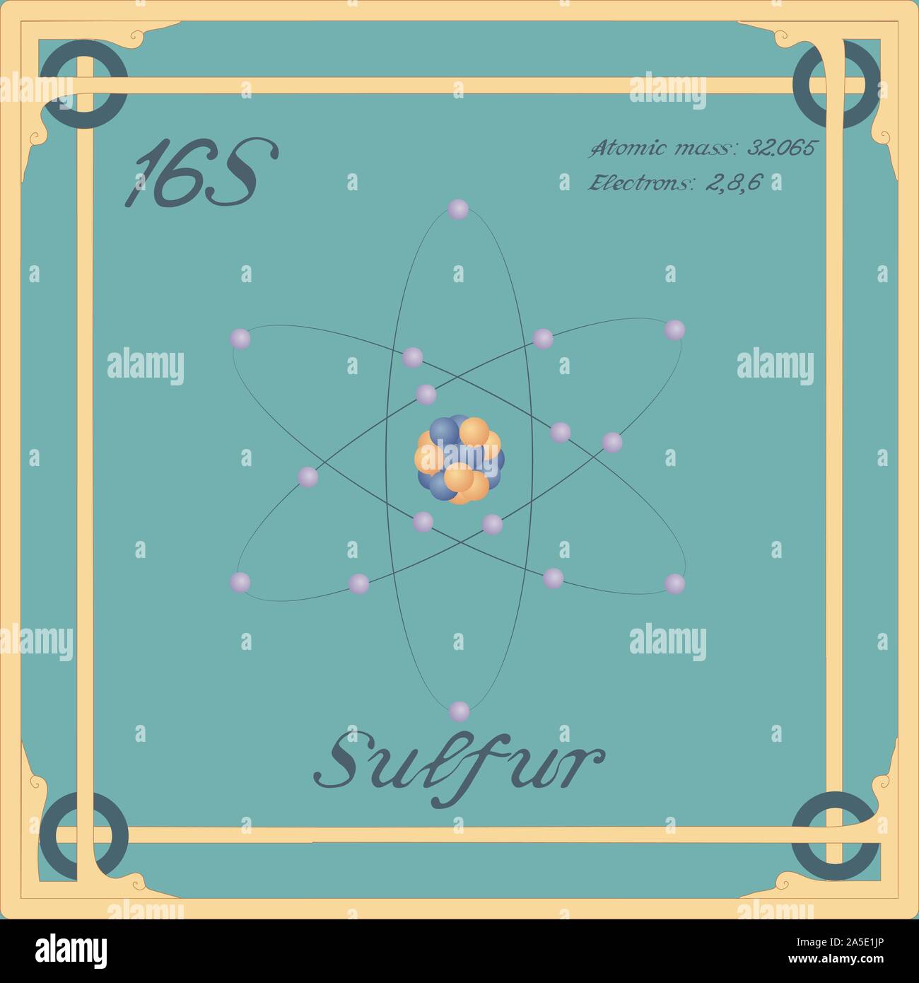 Periodensystem Element. Schwefel bunte Symbol. Vektor Stock ...
