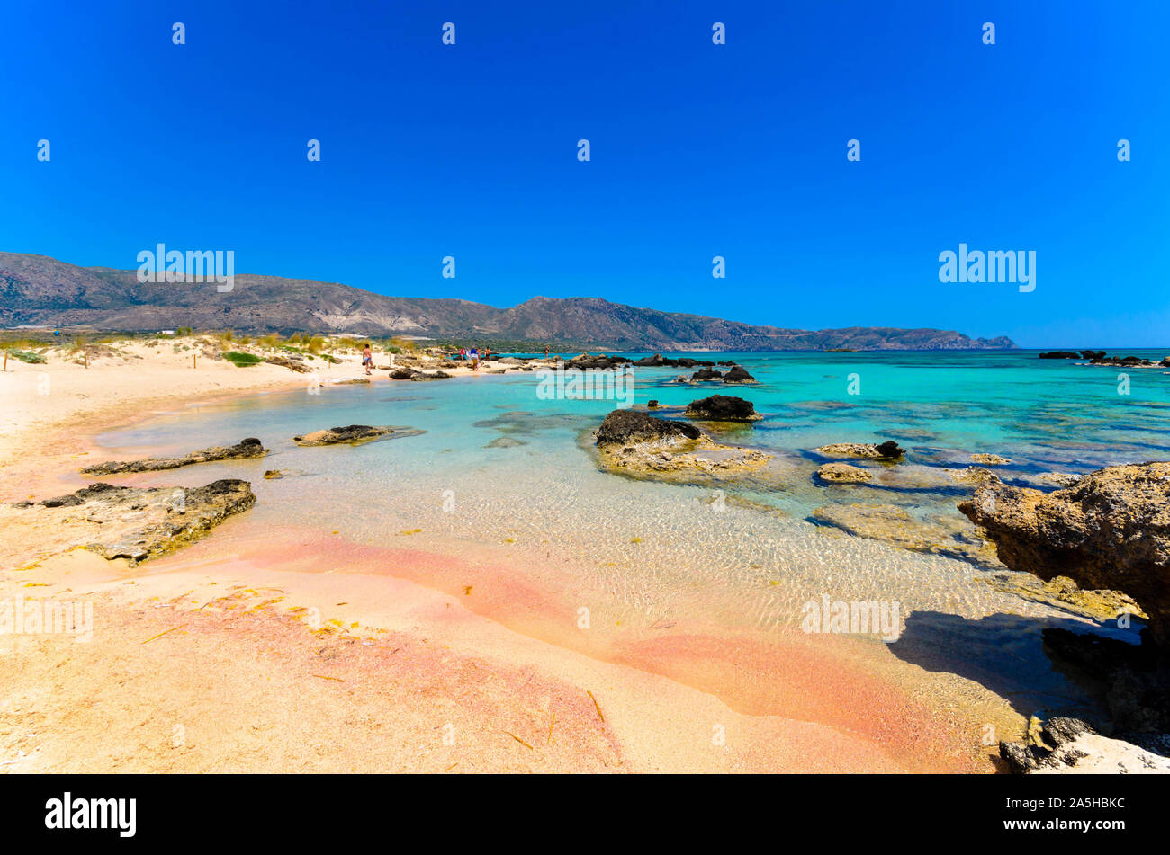 Elafonissi Strand, die erstaunliche Pink Beach auf Kreta, die mehrfach ...